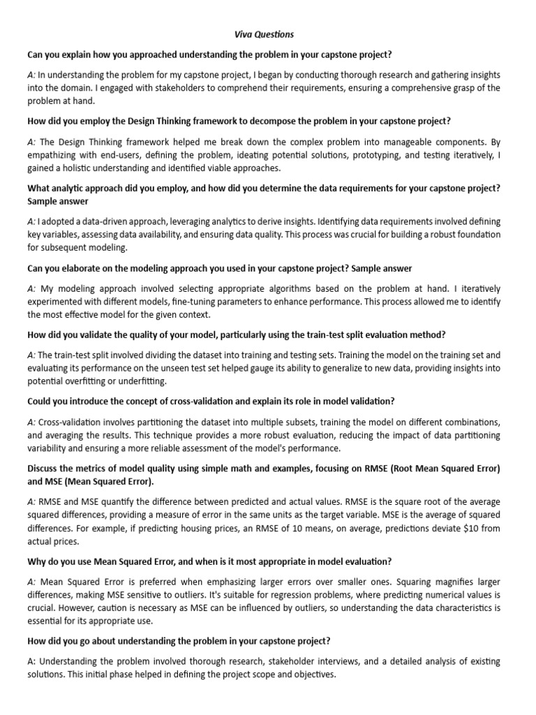 AI Viva Questions | PDF | Mean Squared Error | Data Analysis