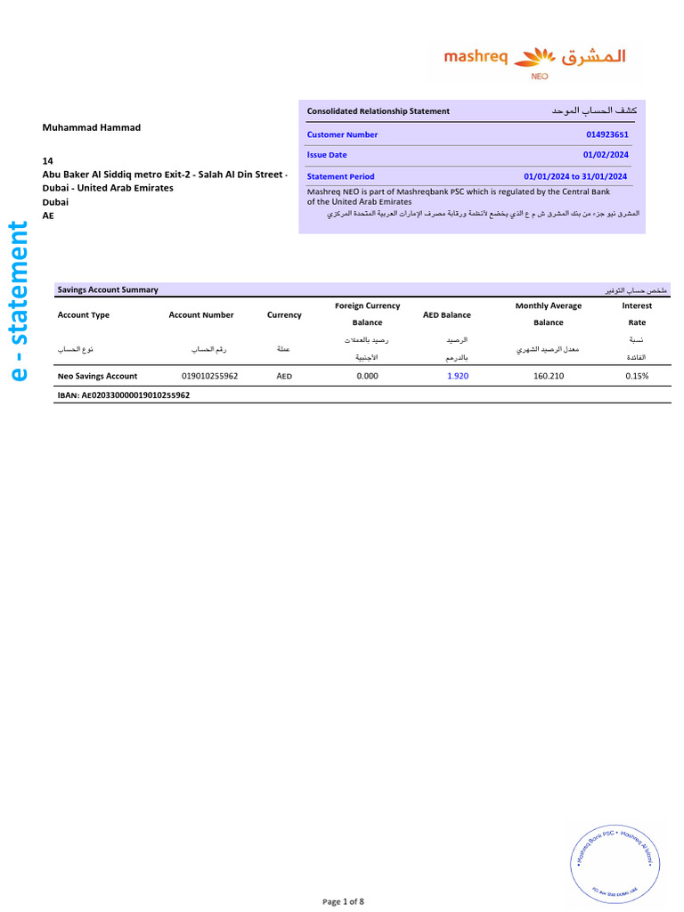 Estatement - 01 Feb 2024 - 1708262406490 | Download Free PDF | Banks | Debit Card
