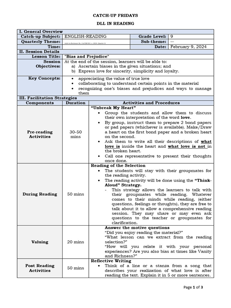 English Reading DLL | PDF