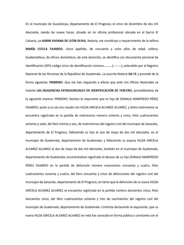 Identificación de Terceros de Hilda Alvarez | PDF | Guatemala