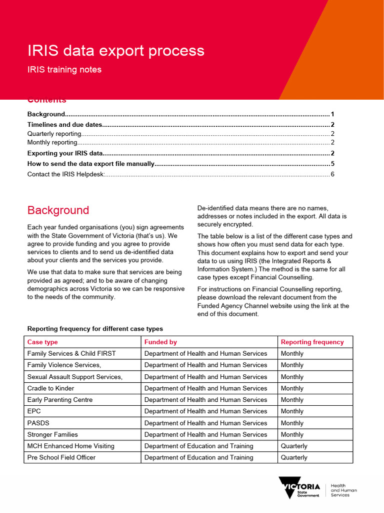 IRIS Training Notes IRIS Data Export 2016 07 | PDF | Computer File ...
