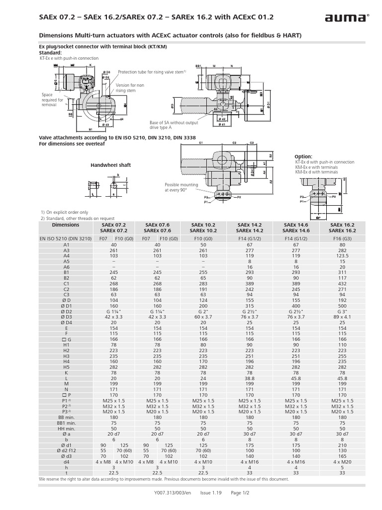 Actuator AUMA For Valves | PDF | Chess