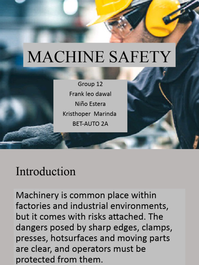 Group 12 Machine Safety | PDF | Switch | Personal Protective Equipment