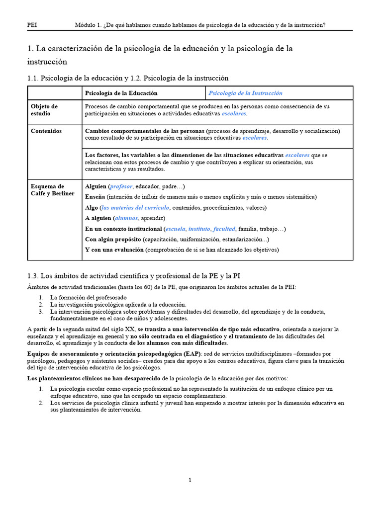 PEI Esquema | PDF | Sicología | Aprendizaje