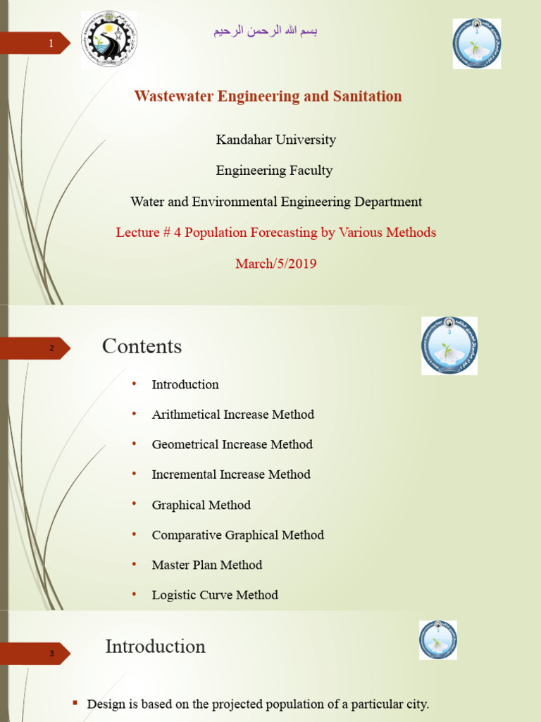 Lecture No 4 Population Forecasting | PDF | Logistic Function | Equations