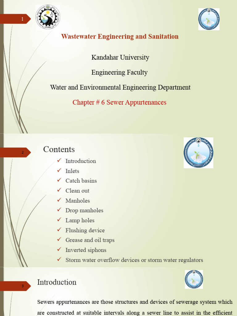 Chapter # 6 Sewer Appurtenances | PDF | Storm Drain | Sewerage