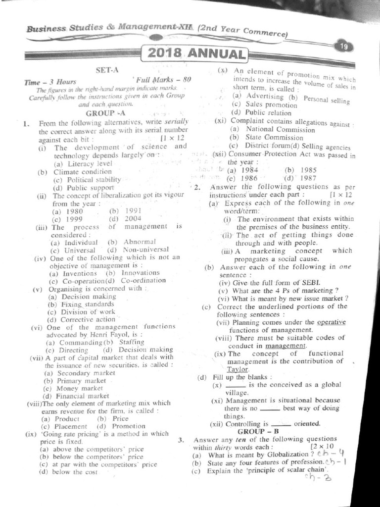 BSM Sample Paper2018 | PDF