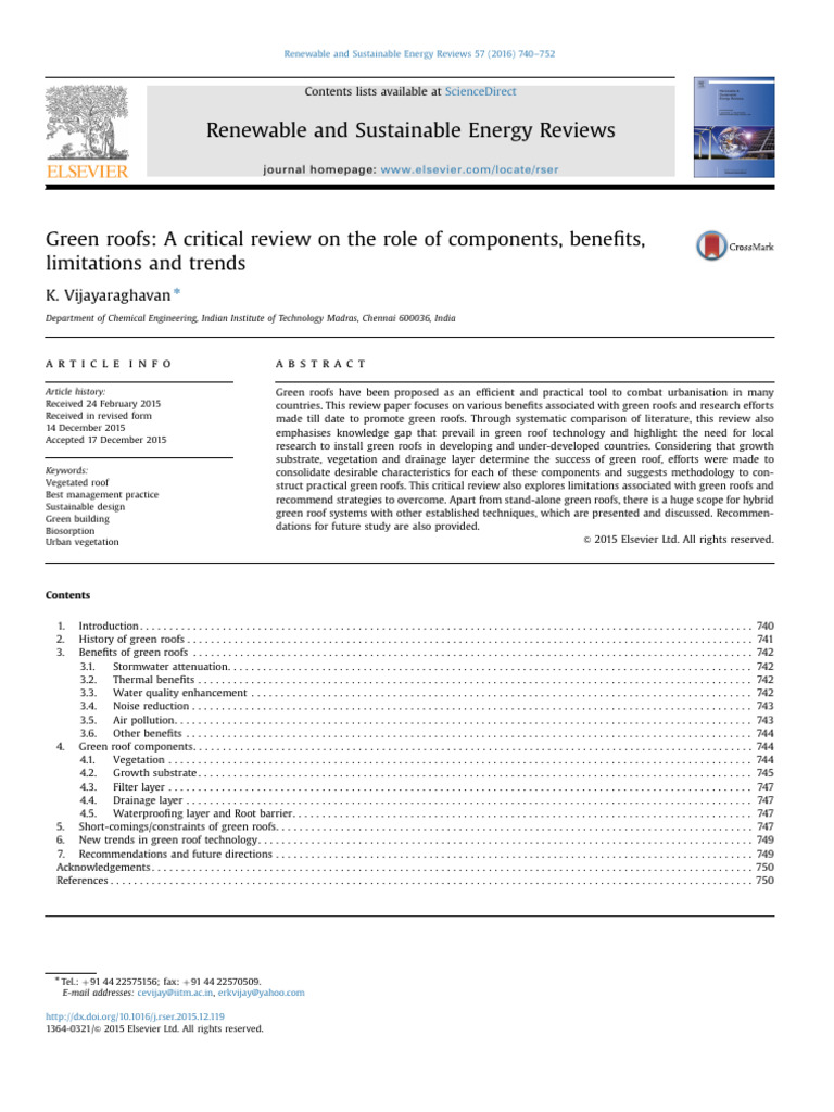 5green Roof Components Benefits Limitations and Trends | PDF | Roof | Surface Runoff