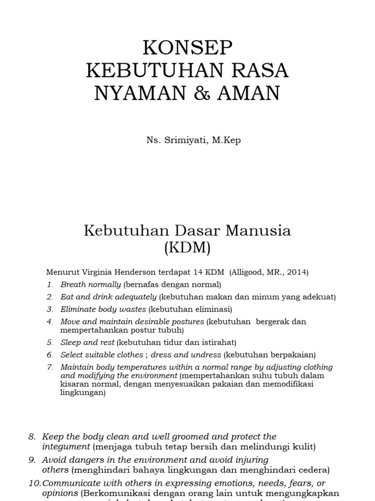 2Smtr1-Kebutuhan Rasa Nyaman & Aman | PDF