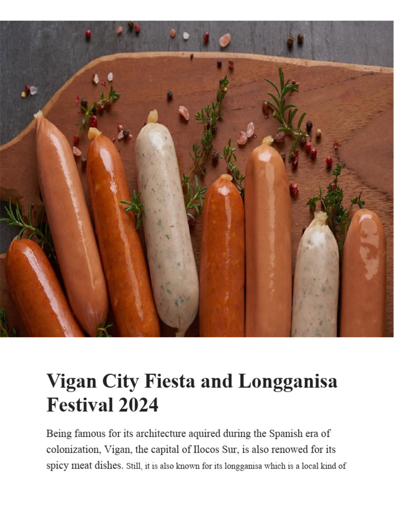 Vigan City Fiesta and Longganisa Festival 2024 | PDF | Sausage | Eating ... Vigan City Fiesta and Longganisa Festival 2024 | PDF | Sausage | Eating ...