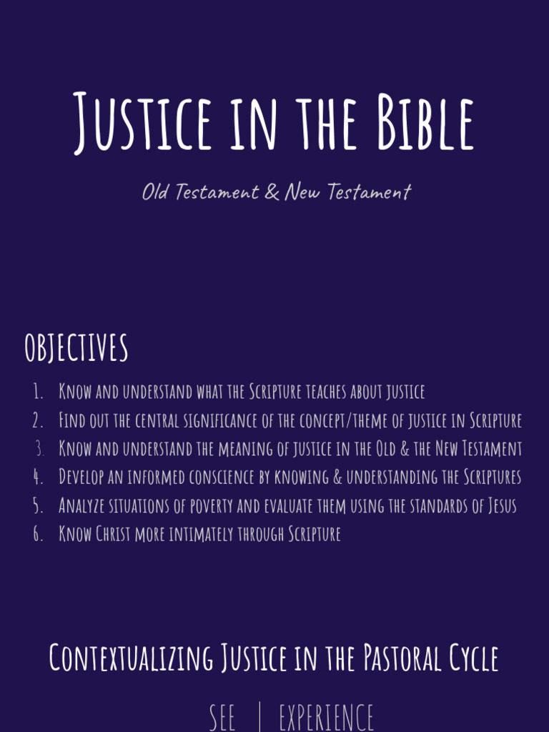 CLE12 Justice in The Bible 1 | PDF | Bible | Justice