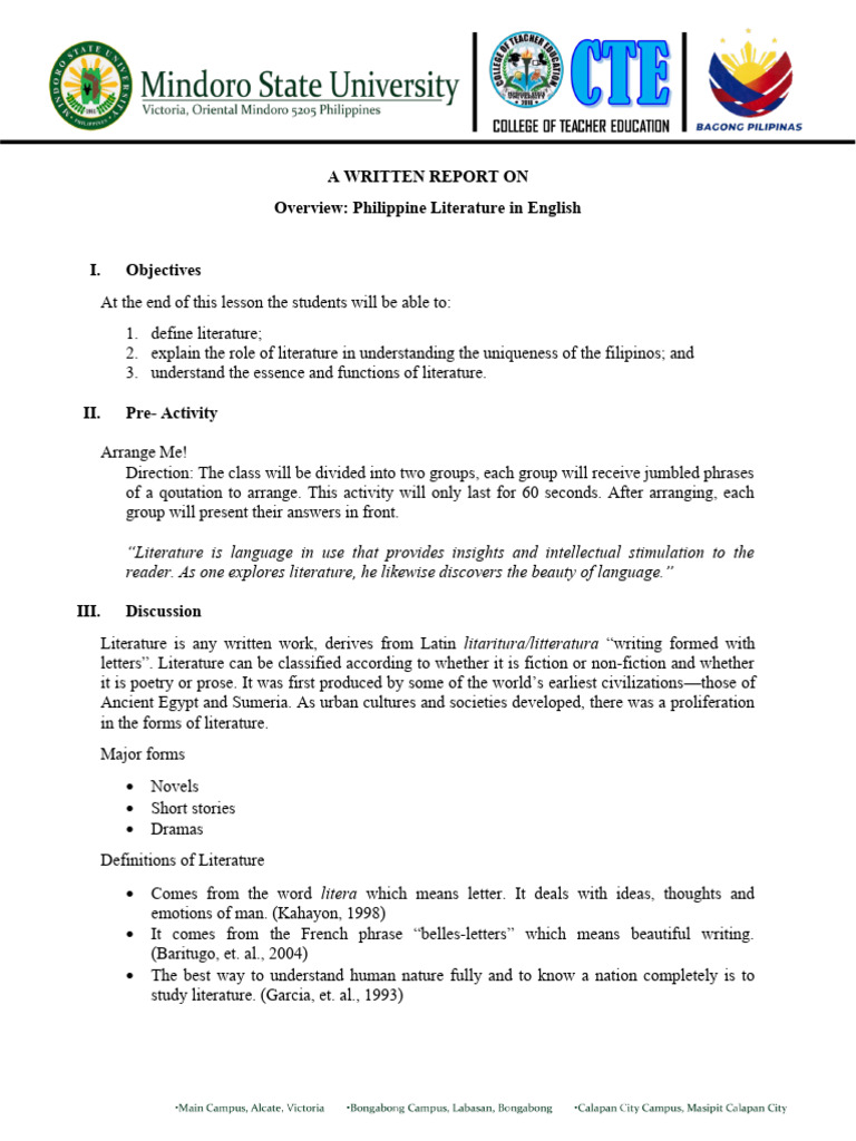 Written Report in Englit 213 | PDF | Happiness | Experience