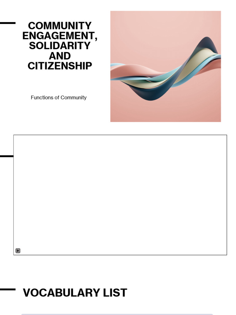 CESC - Lesson 3 (Functions of Community) | PDF