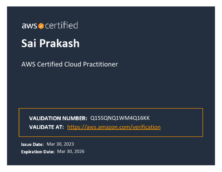 AWS Certified Cloud Practitioner Certificate | PDF