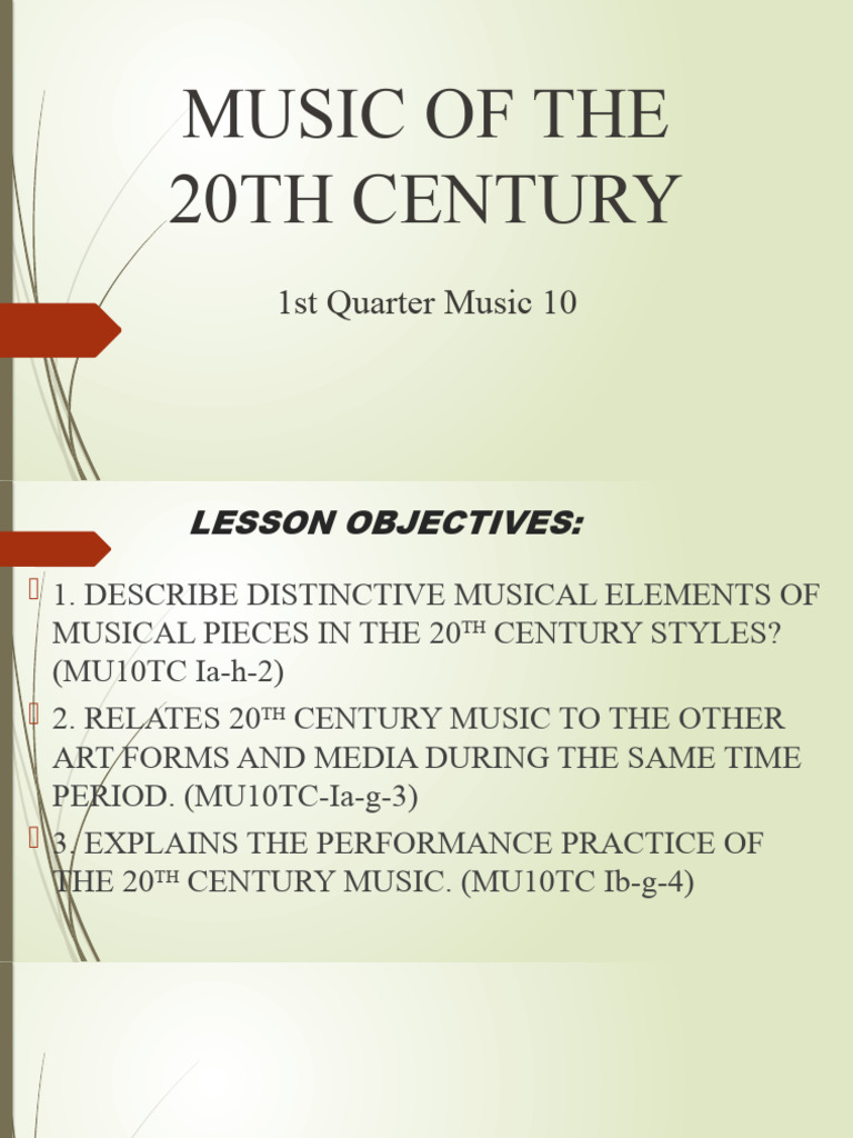 Music of The 20th Century Lesson 2 3 | PDF