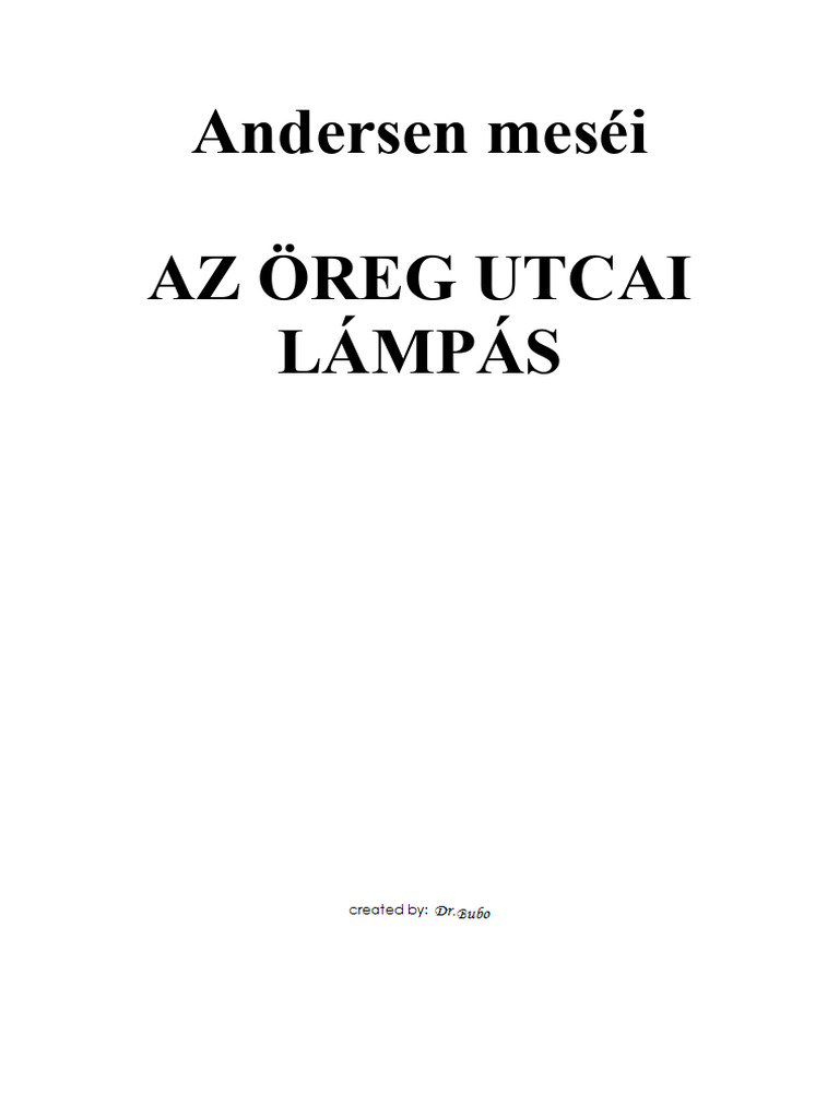 Andersen Mesei Az Oreg Utcai Lampas | PDF