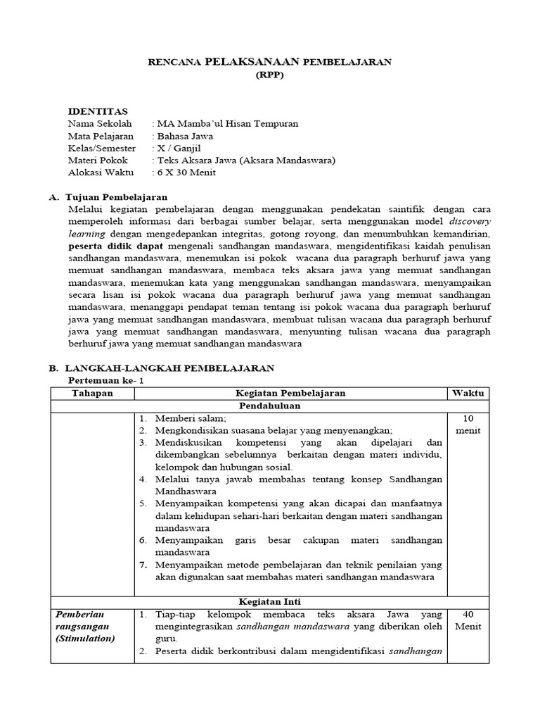 5 RPP Aksara Jawa - Fix | PDF