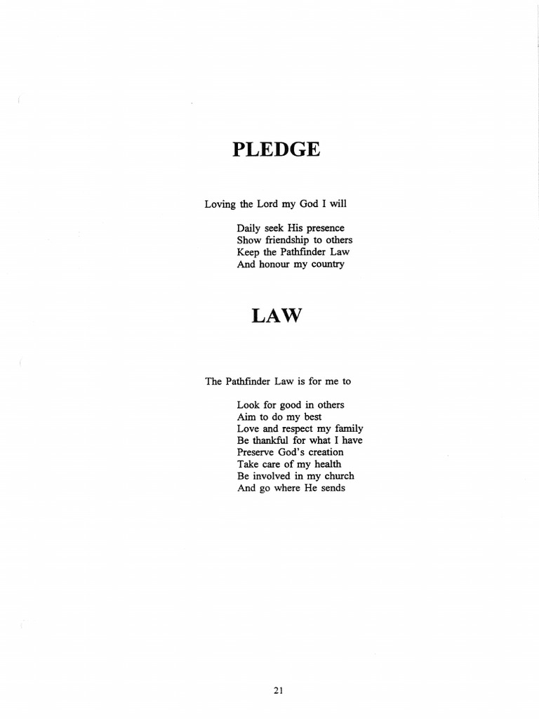 Staff Manual 2.1 2.2 Pledge Law | PDF
