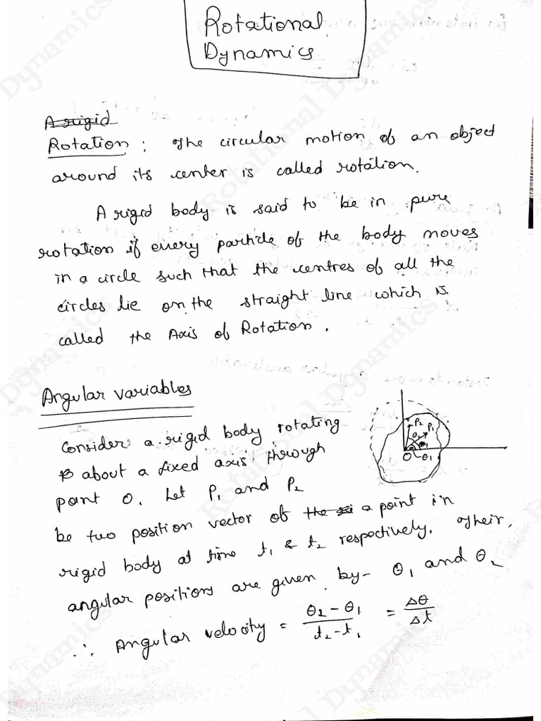 Rotational Dynamics | PDF