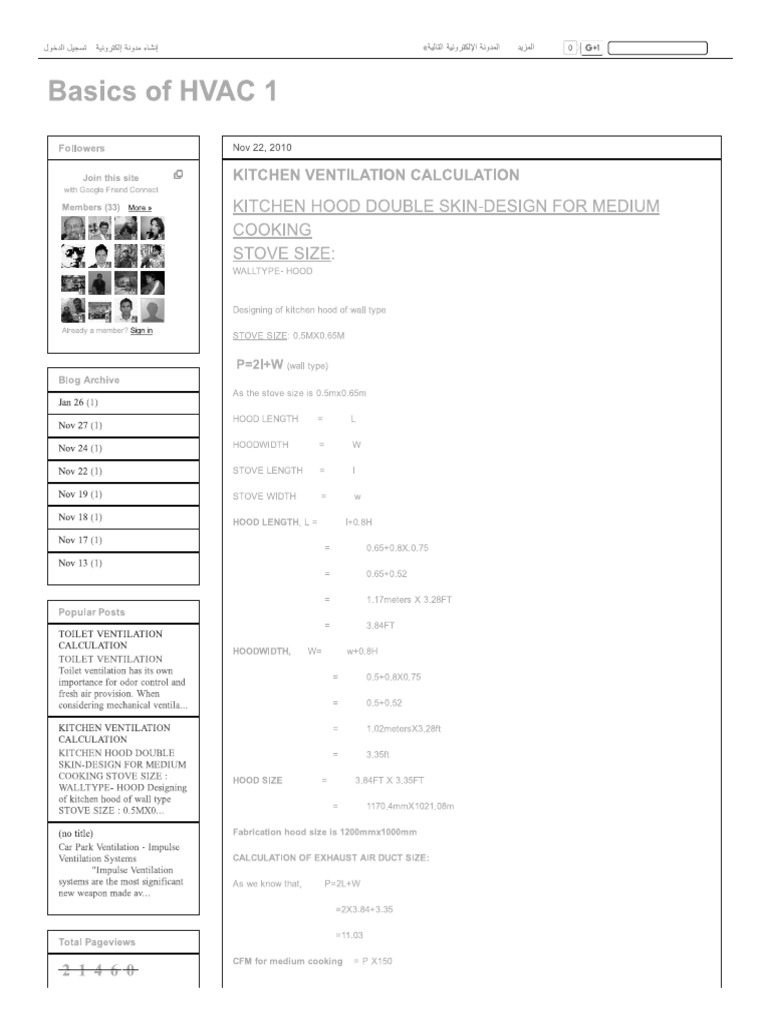 Basics of HVAC 1 - KITCHEN VENTILATION CALCULATION | PDF Basics of HVAC 1 - KITCHEN VENTILATION CALCULATION | PDF