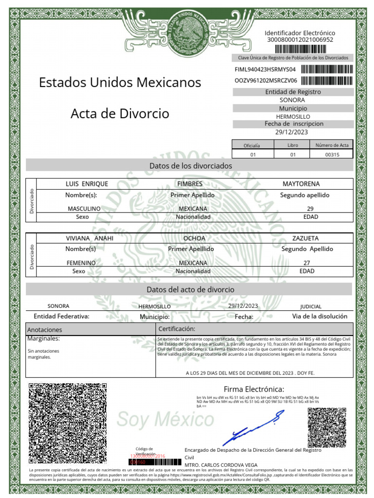 Acta de Divorcio | PDF | Justicia | Crimen y violencia