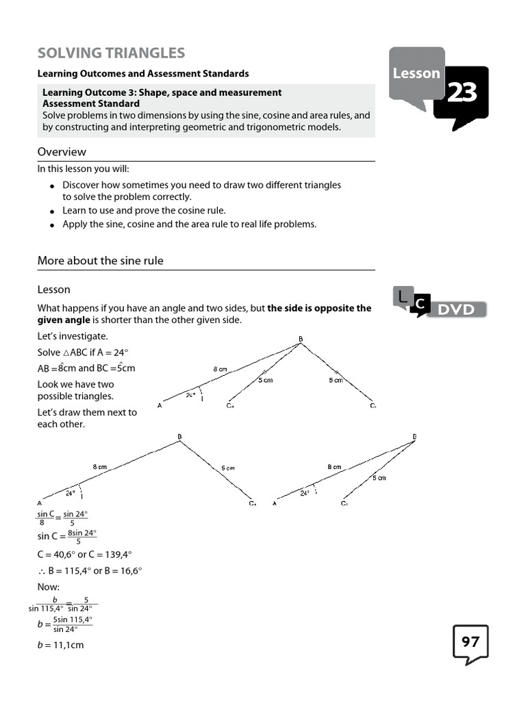 GR11 - Application of Sin and Cos Rules | PDF | Trigonometric Functions ...