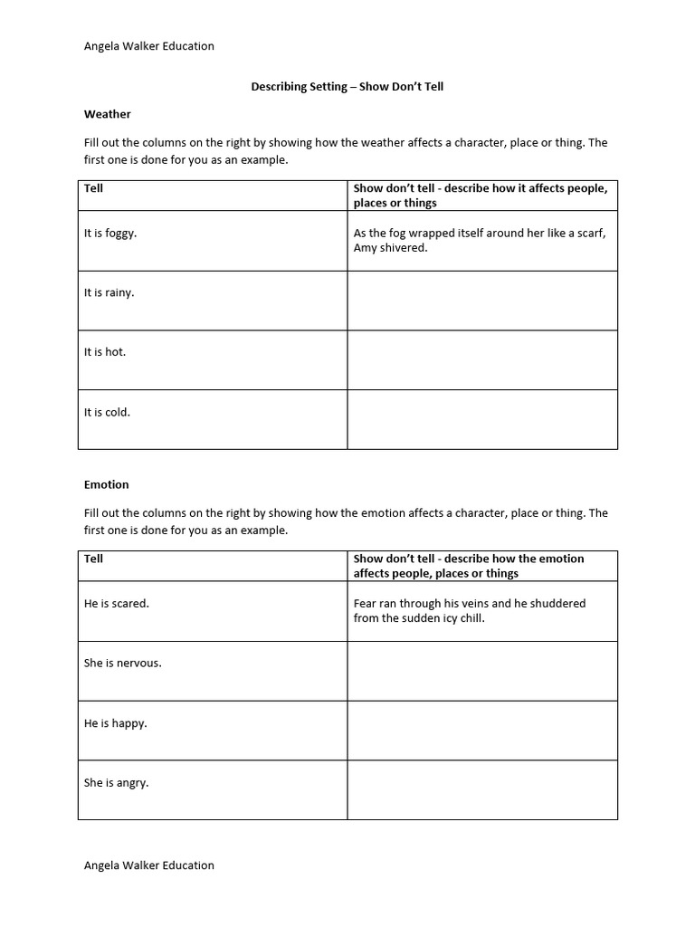 Describing Setting | PDF
