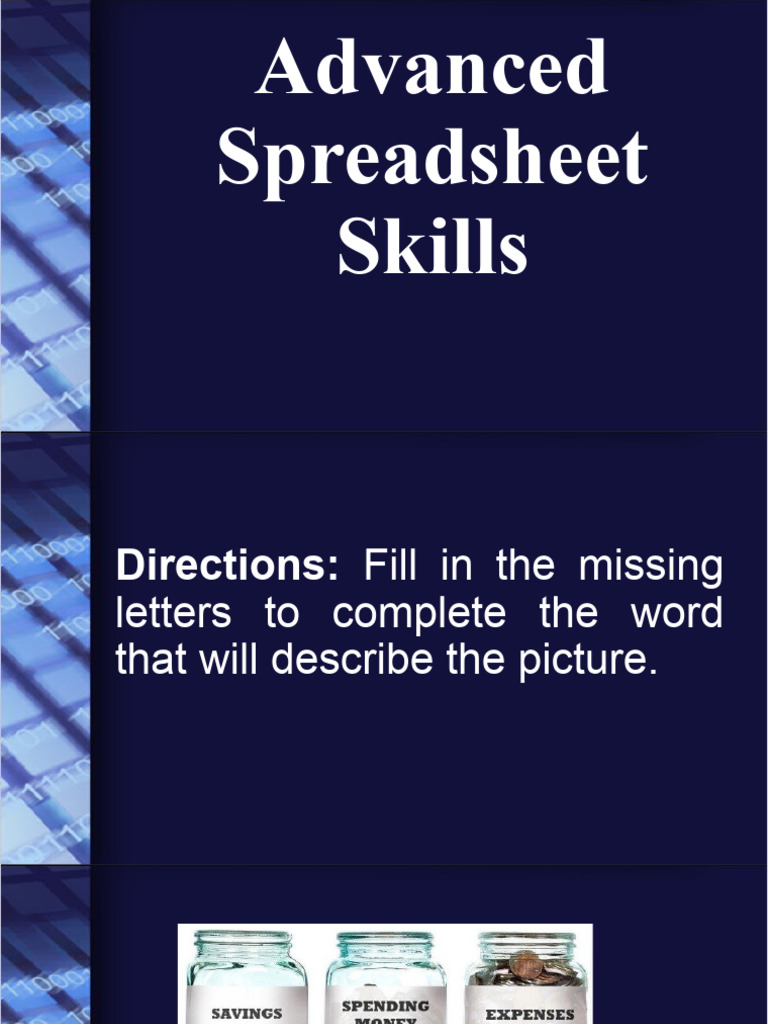 5 Advanced Spreadsheet Skills | PDF | Spreadsheet | Microsoft Excel