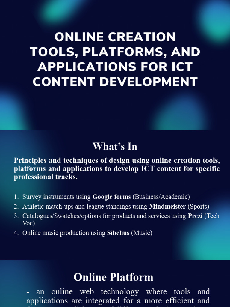 10 Online Creation Tools, Platforms, and Applications For ICT Content Development | PDF ...