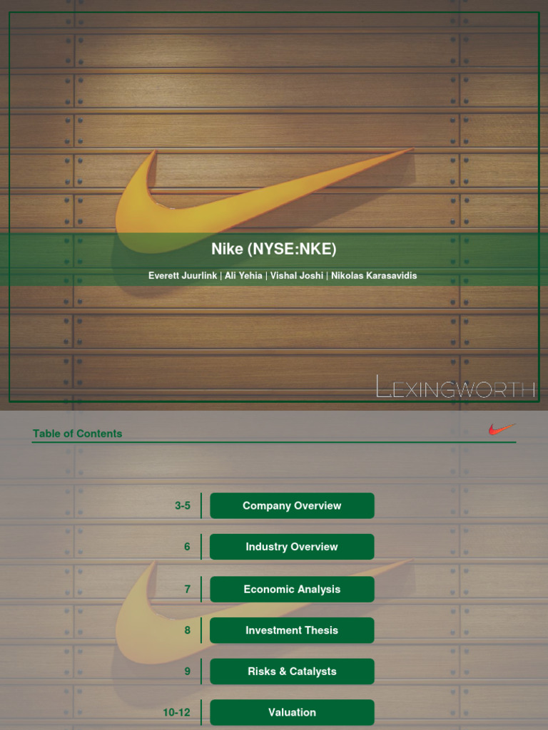 Nike Pitchbook Final | Download Free PDF | Nike | Investing