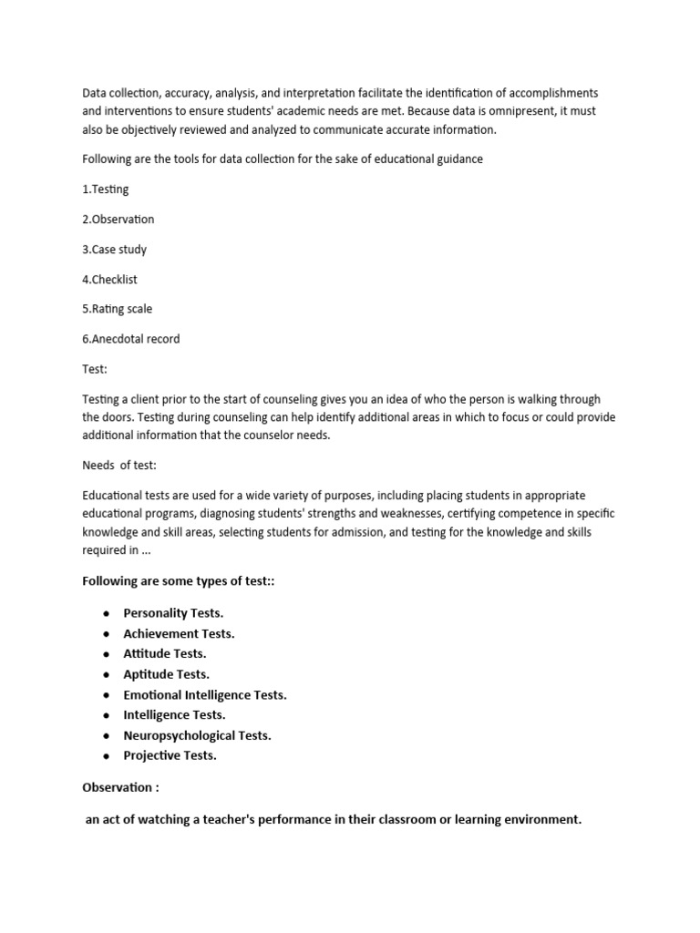 Data Collection | PDF | Learning | Educational Assessment