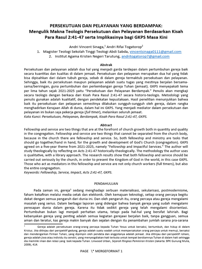 Jurnal Innovative - Andri Vincent Dan Andri Rifai | PDF | Karier & Perkembangan | Agama ...