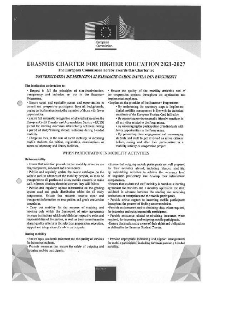 Erasmus Charter | PDF