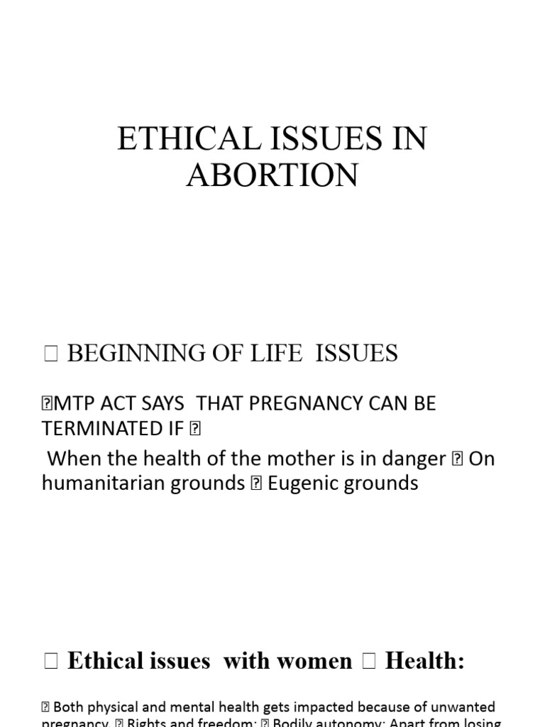 Ethical Issues in Abortion | PDF | Pregnancy | Abortion