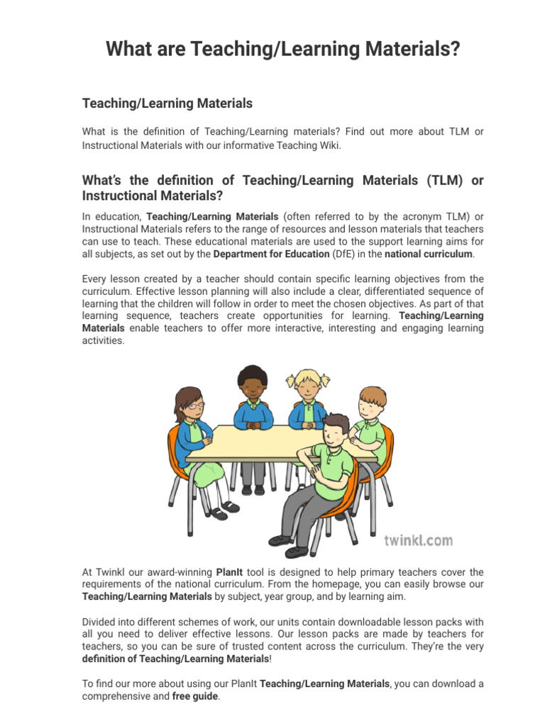 Instructional Materials _ Teaching_Learning Materials Definition | PDF ...