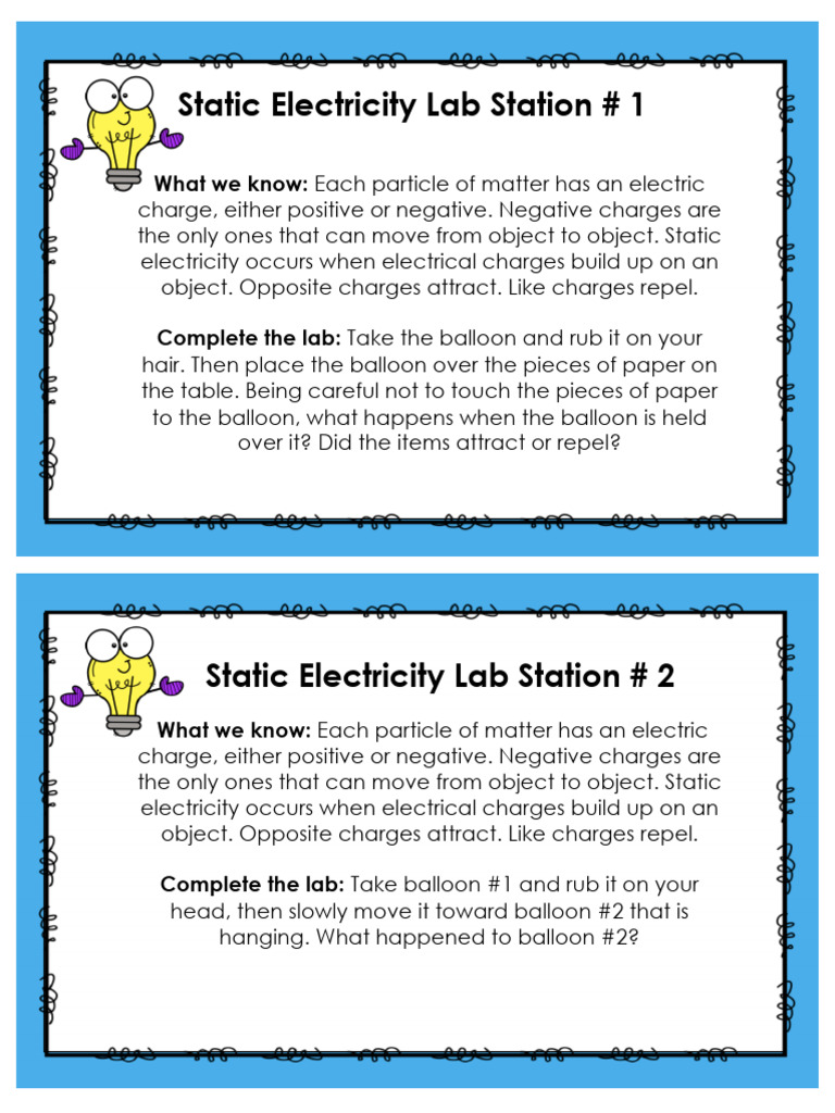 Static Electricity Lab | PDF | Electric Charge | Electricity