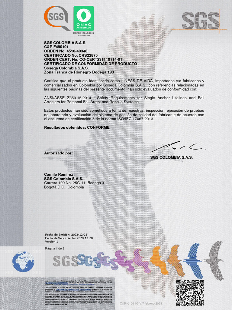 SGS Lineas de Vida | PDF