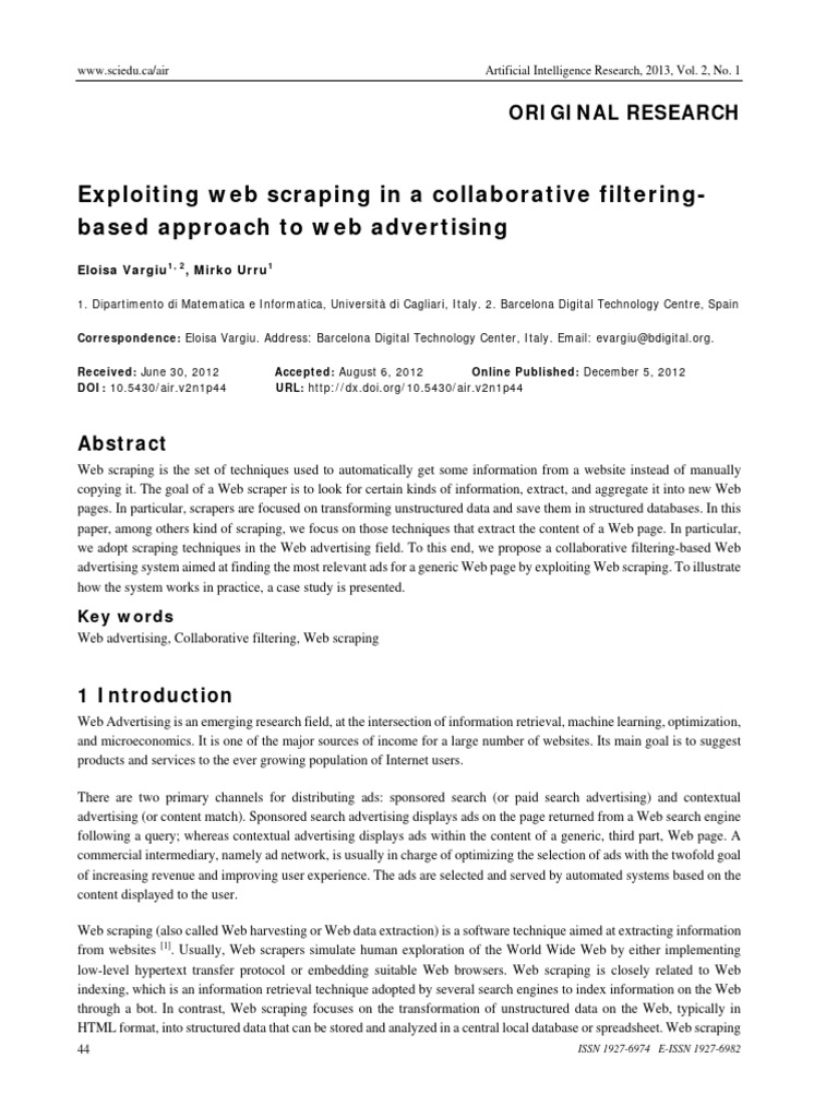 Exploiting Web Scraping in A Collaborati | PDF | World Wide Web | Internet & Web