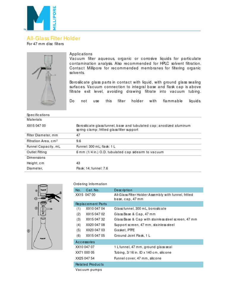 All-Glass Filter Holder | PDF | Filtration | Pipe (Fluid Conveyance)