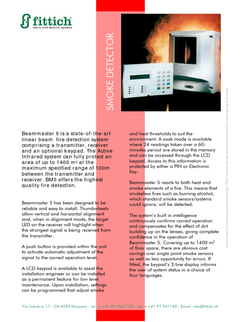 DS - W73550 - BEAMMASTER 5 IR Smoke and Heat Detector TX RX | PDF ...