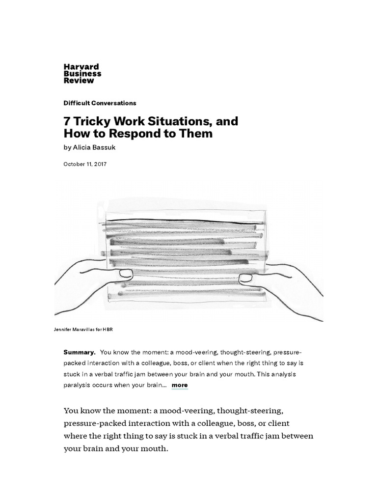7 Tricky Work Situations, and How to Respond to Them | PDF