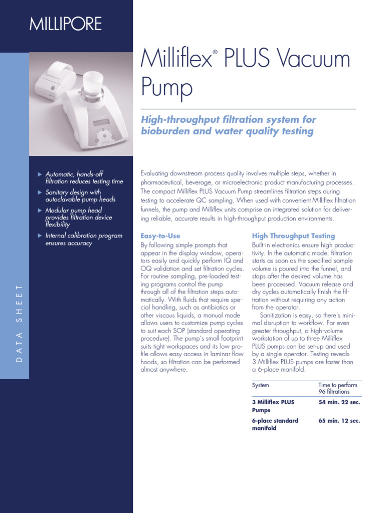 Milliflex | PDF | Pump | Filtration