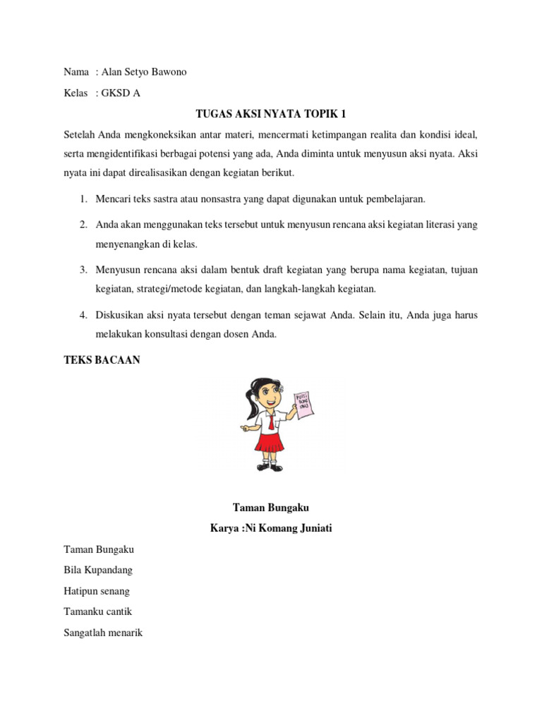 Tugas Aksi Nyata Topik 1 - Alan Setyo Bawono - GKSD A | PDF Tugas Aksi Nyata Topik 1 - Alan Setyo Bawono - GKSD A | PDF
