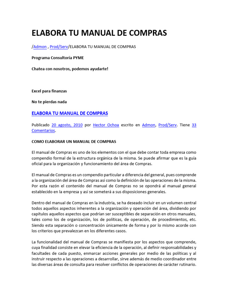 Elabora Tu Manual de Compras | PDF | Business