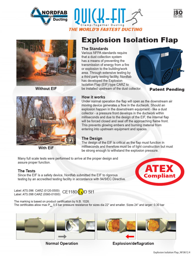 Carz Explosion Isolation Flap | PDF | Explosion | Duct (Flow)
