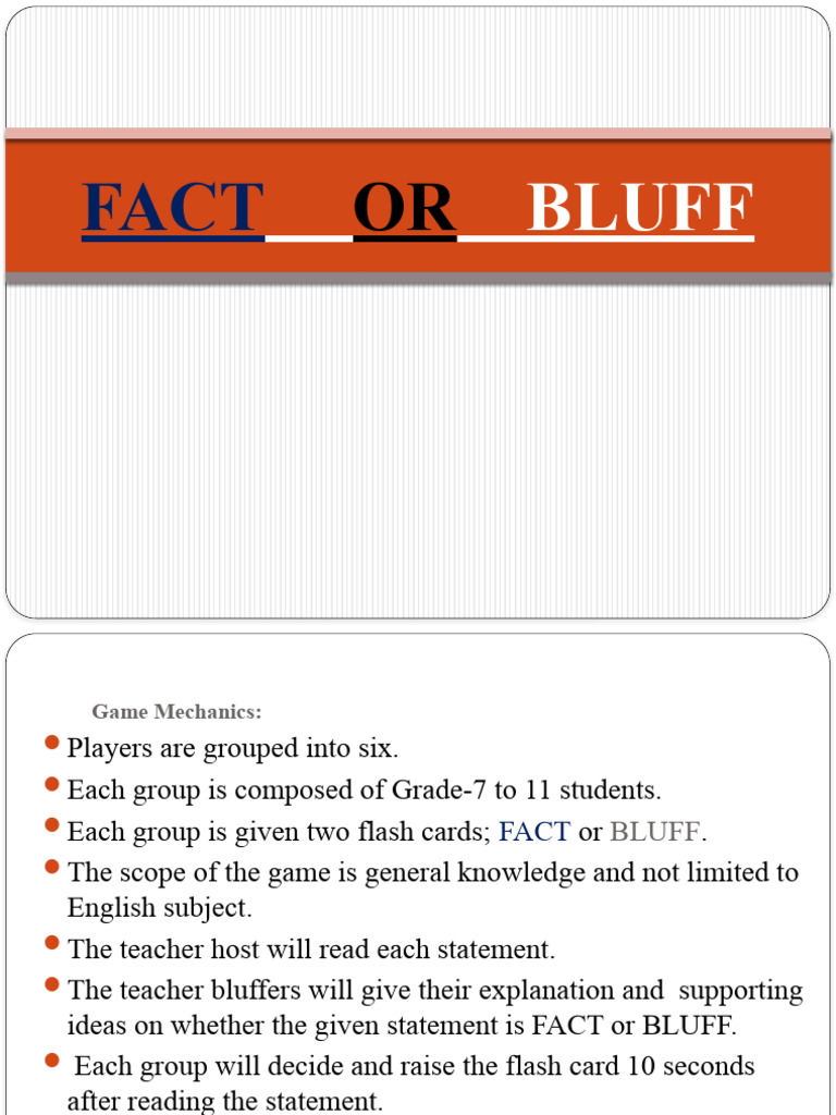 Fact or Bluff | PDF