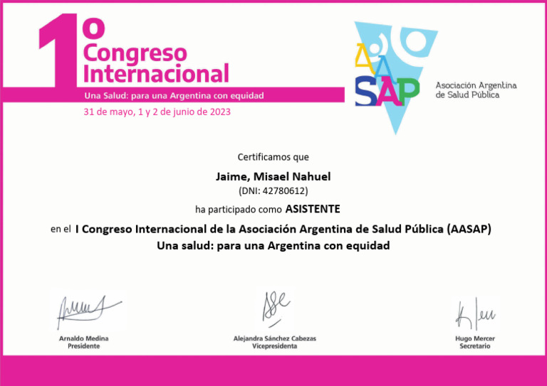 Certificado Congreso | PDF