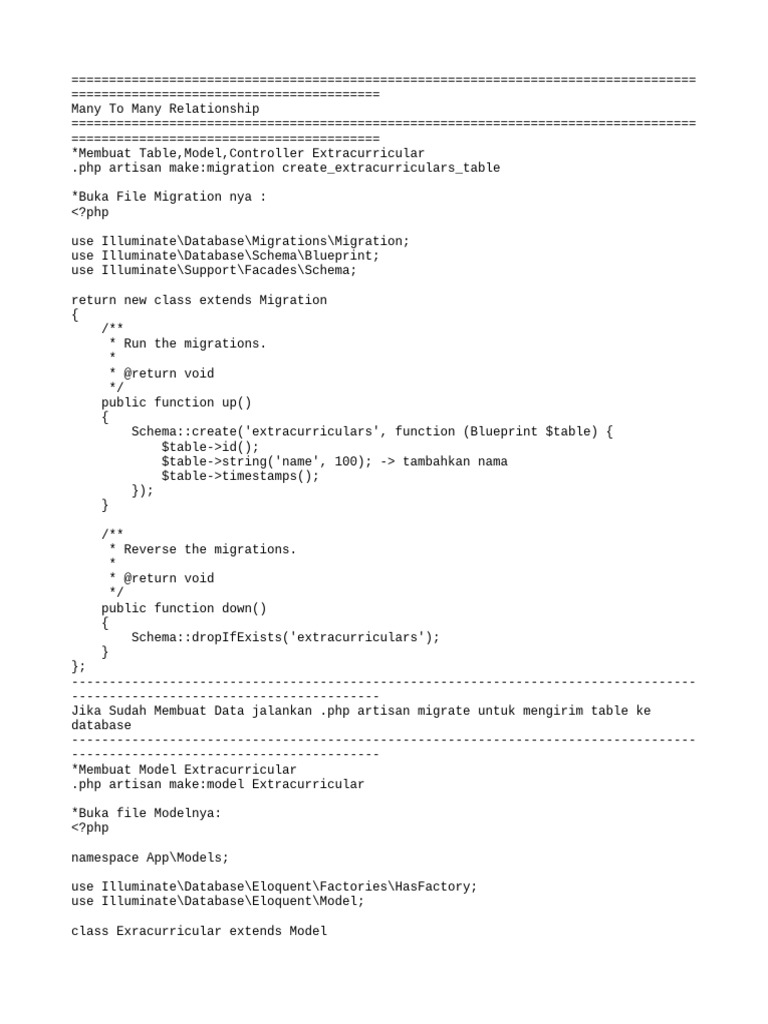 Belajar Laravel 13-Many To Many Relationship | Download Free PDF | Computer Data | Computer Science