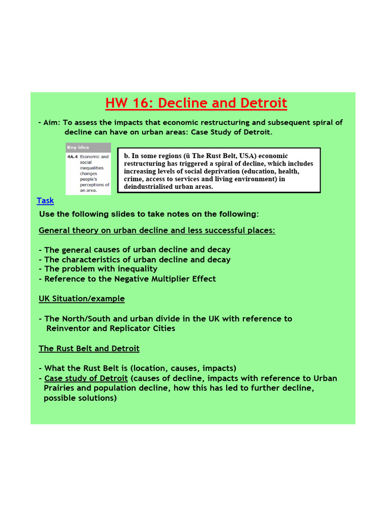 HW 16. Decline and Detroit | PDF | Urban Agriculture | Detroit