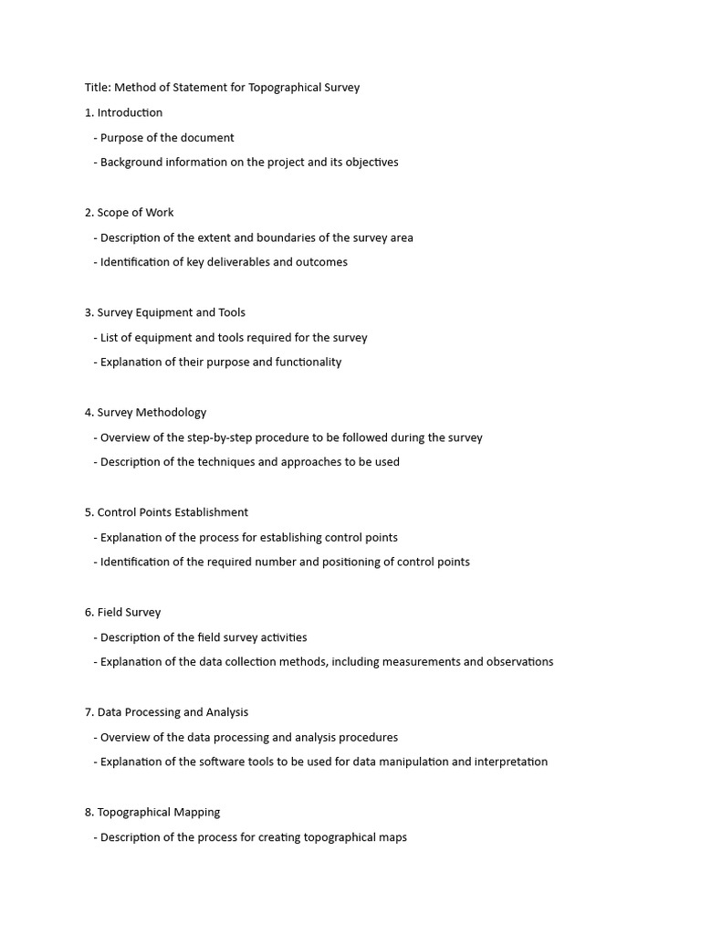 Method of Statement Topo | PDF